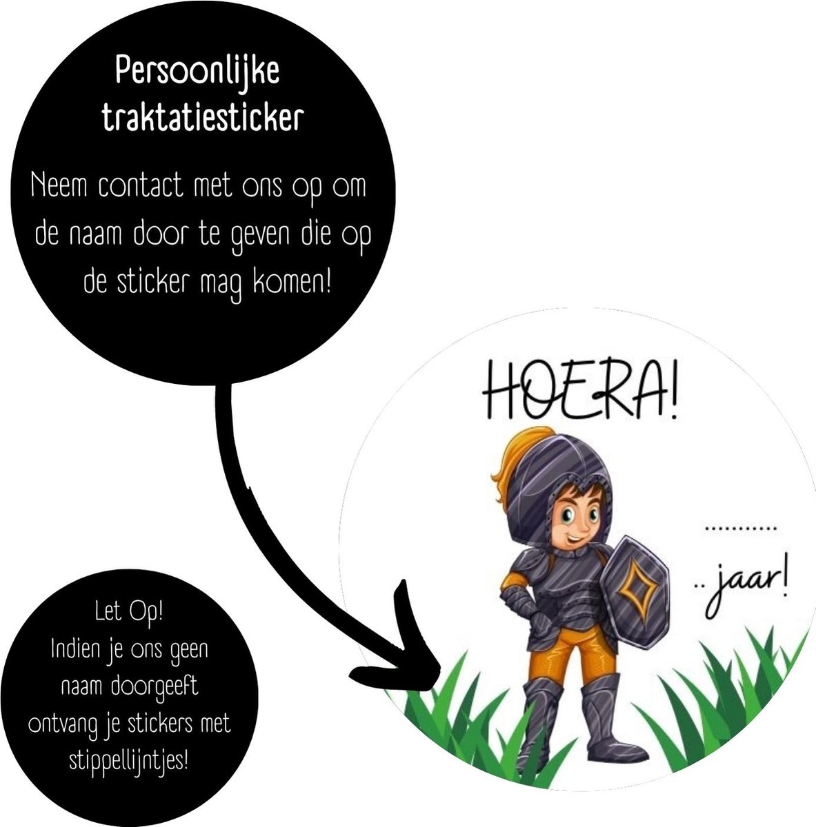 20 x Gepersonaliseerde Ridder Traktatie Stickers - Sluitstickers ...