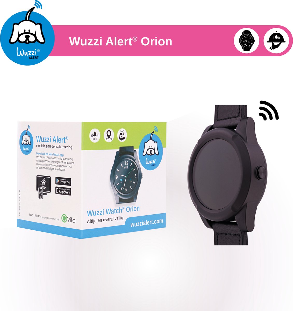 Wuzzi Watch Orion - Persoonlijk alarm voor binnen en buiten - Senioren ...