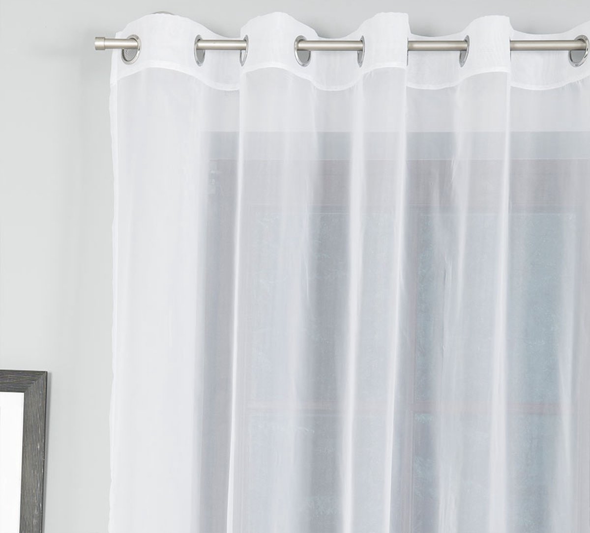 Vitrage - gordijn met ringen 400cm breed Model M10 | bol.com