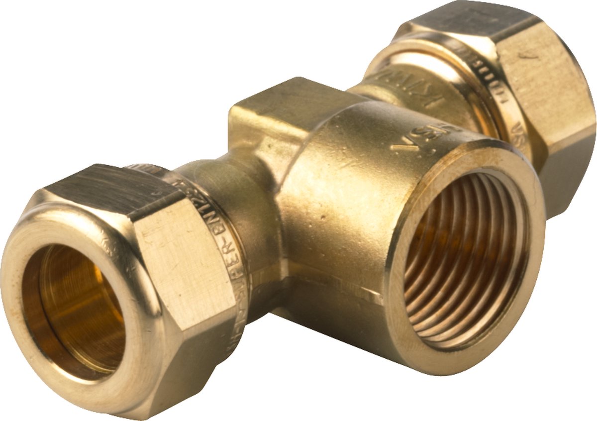 Vsh Knelfitting t stuk 15x1 2bi.x 15 mm knel sd1223 a 20 stuks messing | bol.com