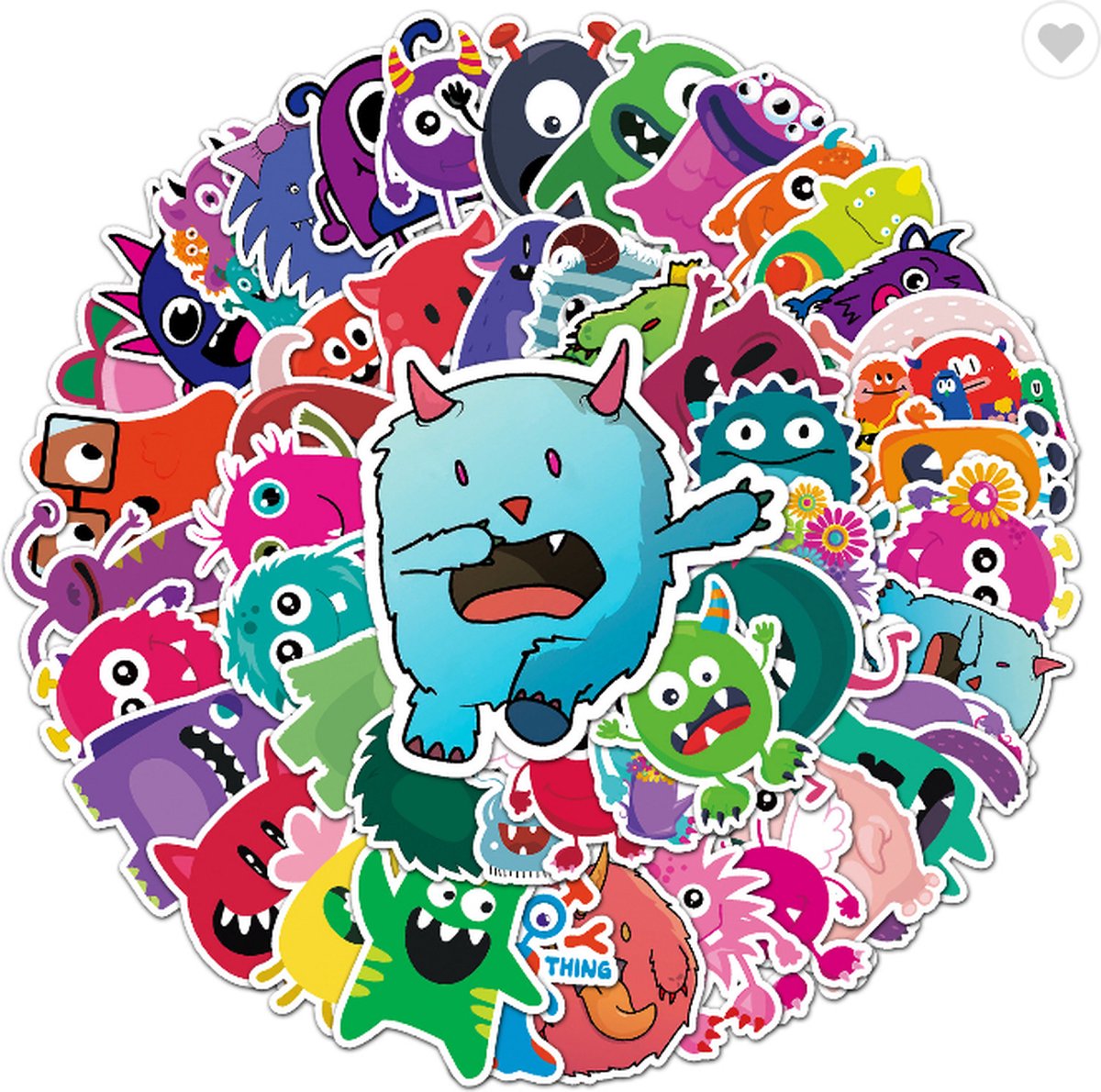 Vrolijke monster stickers 50 stuks - Cartoons - Stickers volwassenen ...