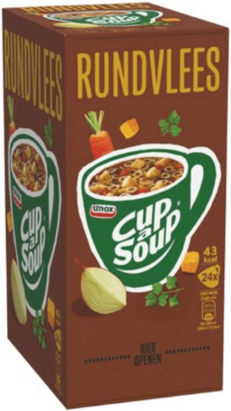 Unox cup-a-soup rundvlees (24x 140ml) | bol