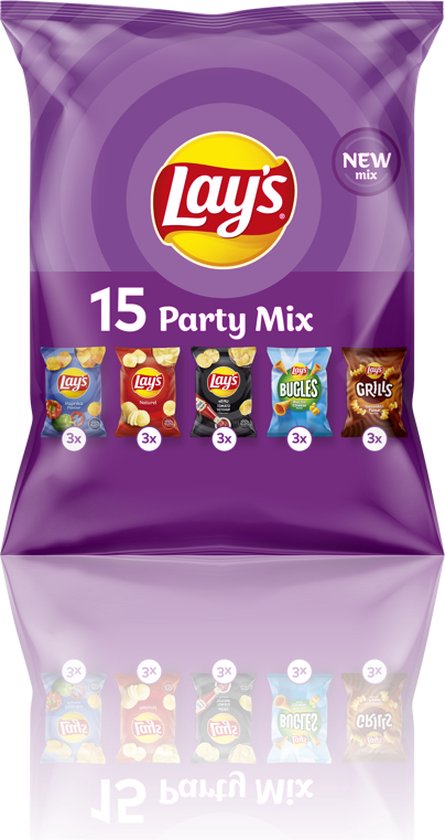 Lay's Party Mix Chips 15 zakjes = 396g | bol.com