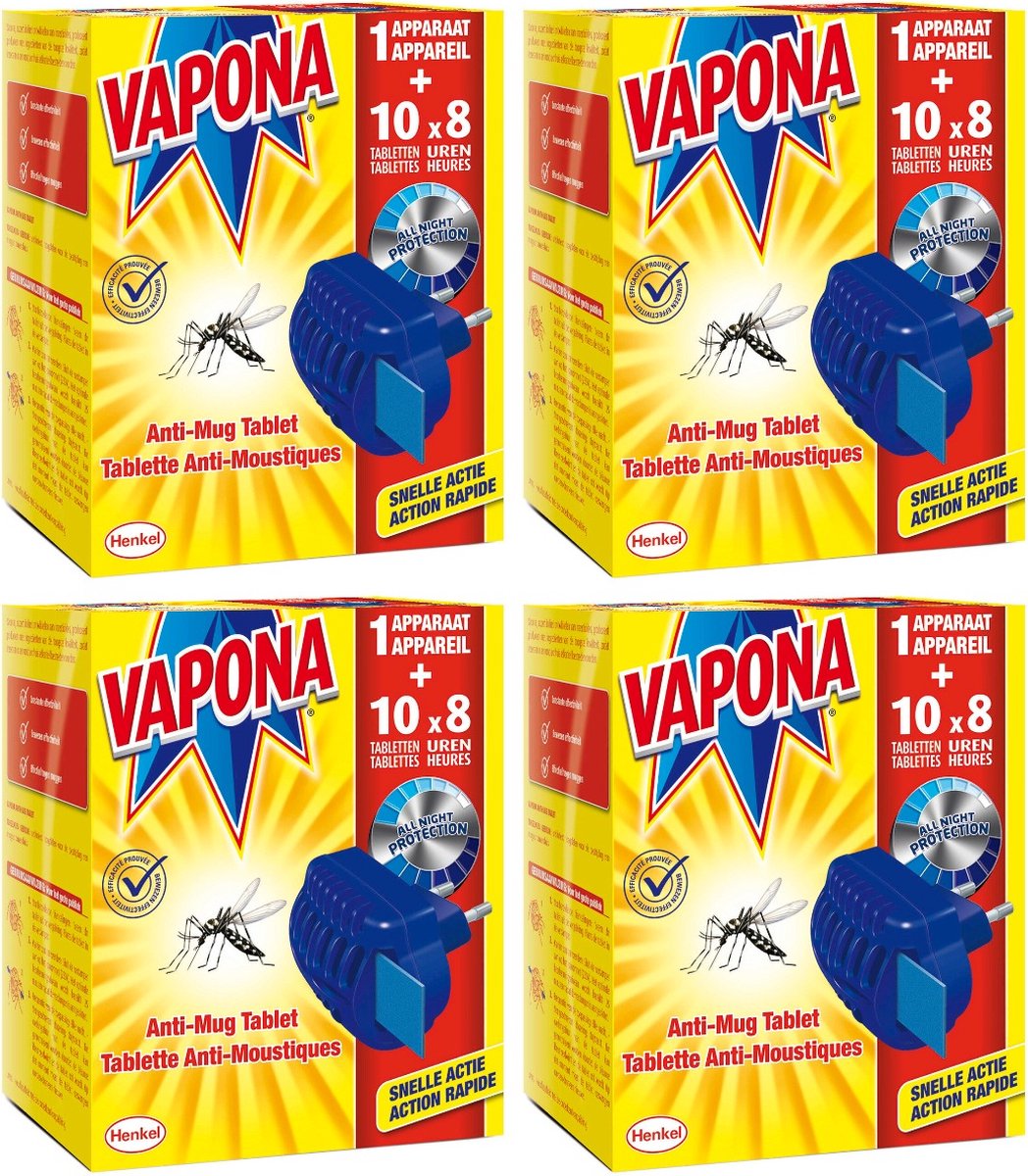 Vapona Anti-Mug apparaat Anti Mug Stekker (Voordeelverpakking) - 4 ...