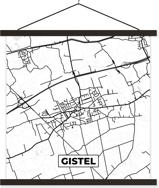 Posterhanger incl. Poster - Schoolplaat - Plattegrond – Gistel – Zwart ...