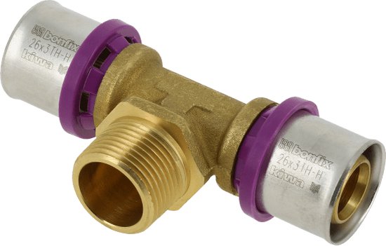 Bonfix Perskoppeling - 2x Alu-pers - 1x Buitendraad - T-koppeling - 26 x 3/4 x 26mm | bol.com