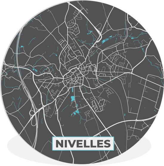 Wall Circle - Wall Circle Indoor - City Map - Grijs - Carte - Nivelles ...