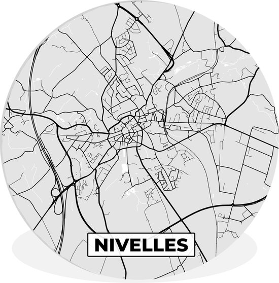 Wall Circle - Wall Circle Indoor - City Map - Zwart Wit - Carte ...