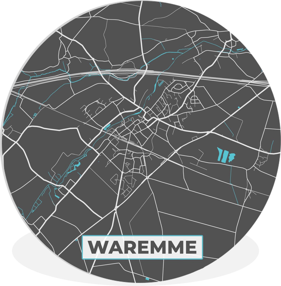 Wall Circle - Wall Circle Indoor - City Map - Grijs - Carte - Waremme ...