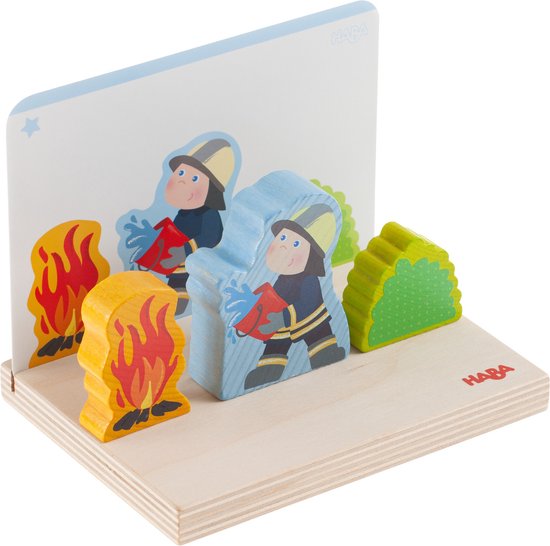HABA Stapelspeelgoed Brandweer - Houten blokken voor 1+ jaar - Fijne ...