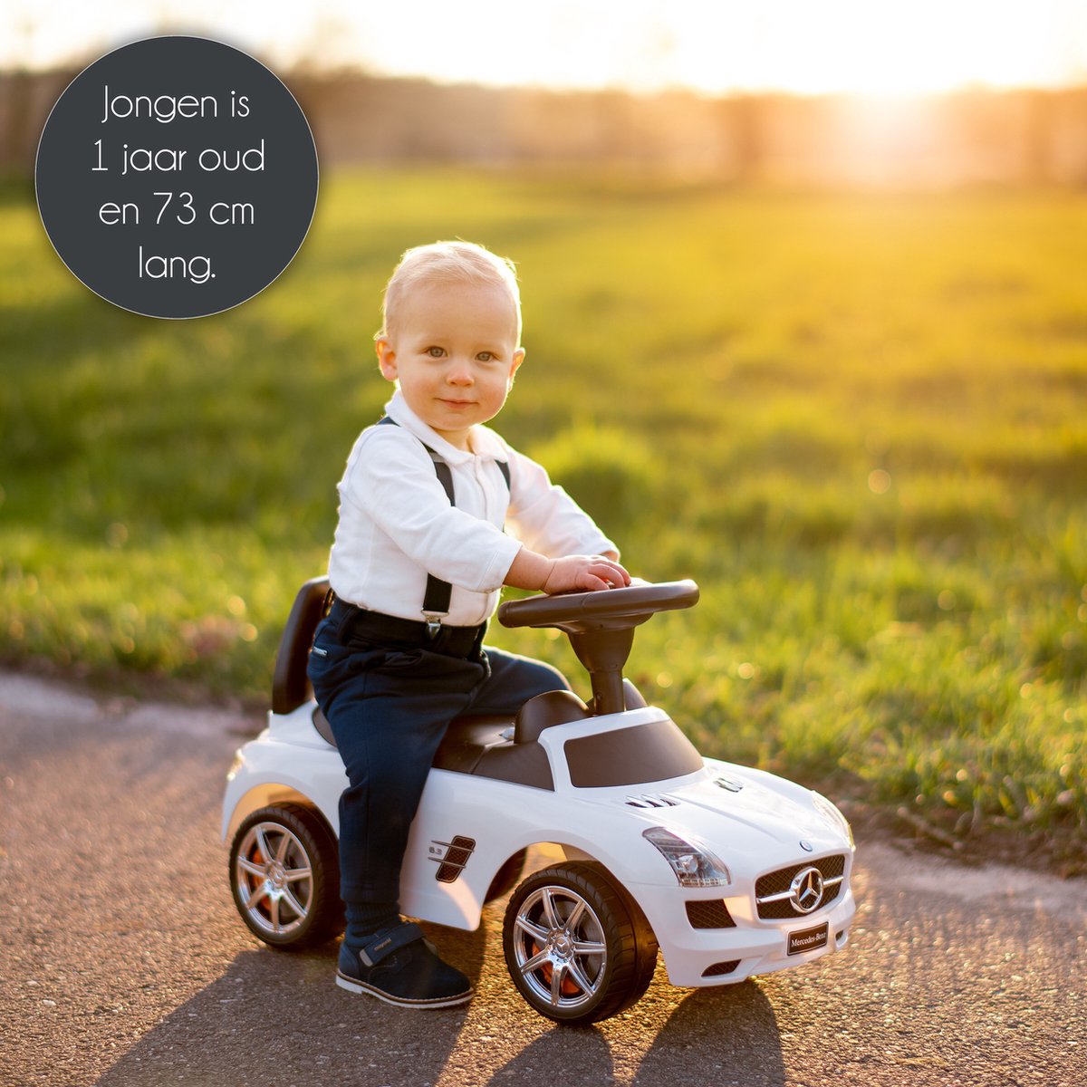 Mercedes SLS-AMG - Loopauto - Wit - Loopauto 1 jaar - Loopwagen | bol