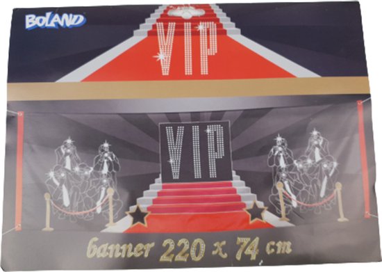 VIP banner - Rood / Zwart / Multicolor - Kunststof - 220 x 74 cm ...