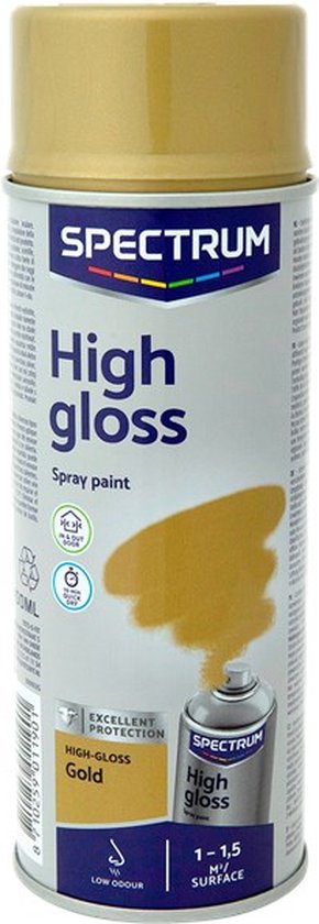 Spectrum Spuitverf | Spuitlak | Spuitbus | Goud Hoogglans | Sneldrogend | Binnen &... | bol