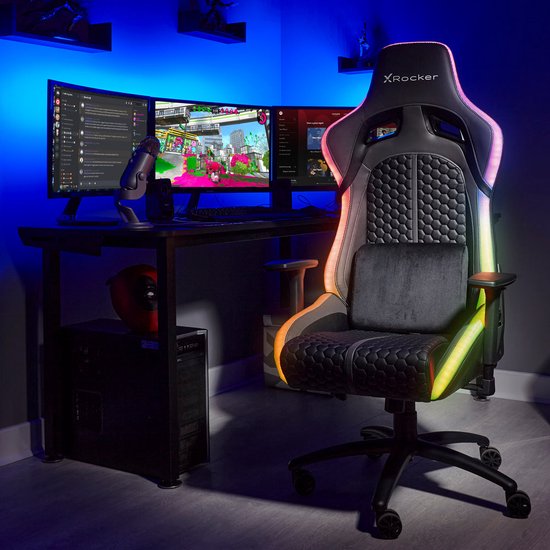 Chaise de Gaming X Rocker Stinger RGB Esports avec éclairage LED ...