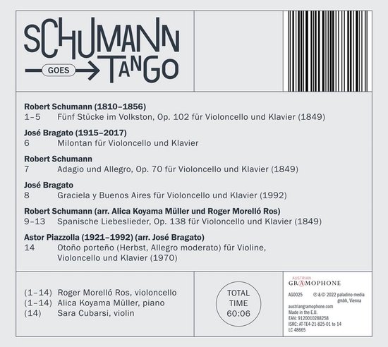 Roger Morello Ros & Alica Koyama Muller - Schumann Goes Tango (CD ...