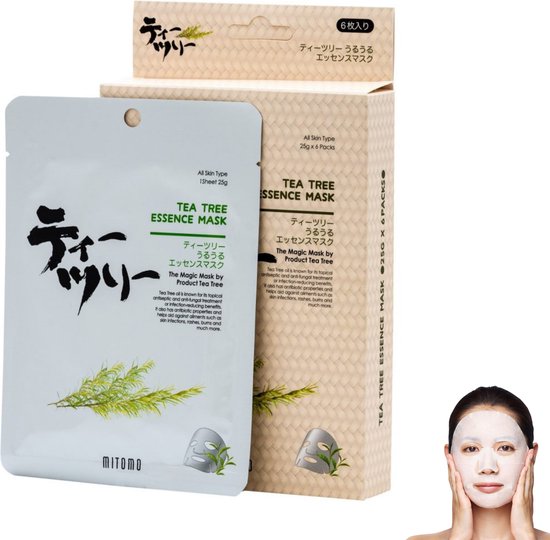 Mitomo Tea Tree Oil Tissue Masker - Gezichtsmasker - Sheet Masker ...