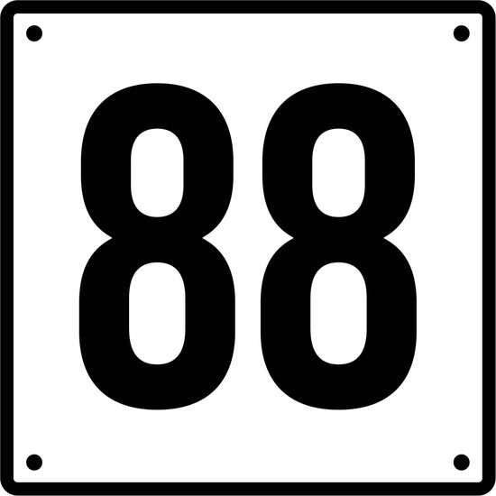Huisnummerbord 88 - Incl. Schroeven en Pluggen – Acrylaat - 10 x 10 cm ...