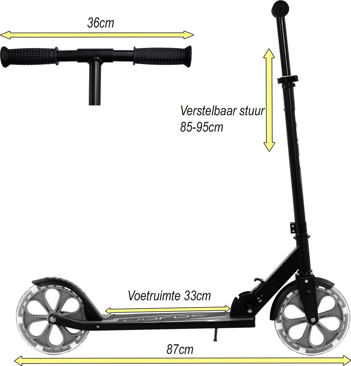 Sajan - Step met LED wielen - Kinderstep - Grote Wielen - 20cm - Step ...