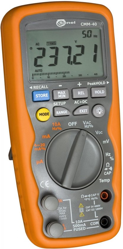 Sonel CMM40 TRMS Industriële multimeter - CAT IV 600V | bol