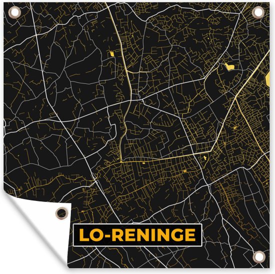 Tuinposters Stadskaart - Goud - Plattegrond - Lo-Reninge - Kaart ...