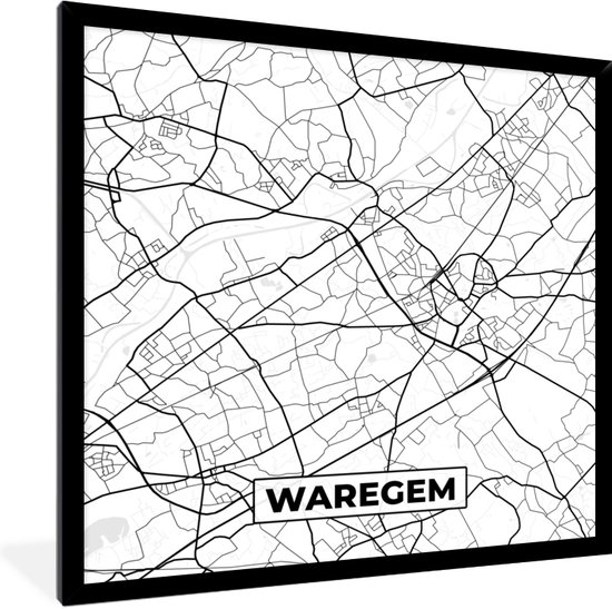 Fotolijst incl. Poster Zwart Wit- Zwart Wit – België – Plattegrond ...