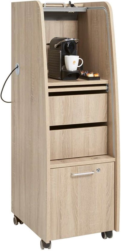 Verrijdbare koffie trolley Chief in 113x43x56cm in Halifax Eiken | bol.com