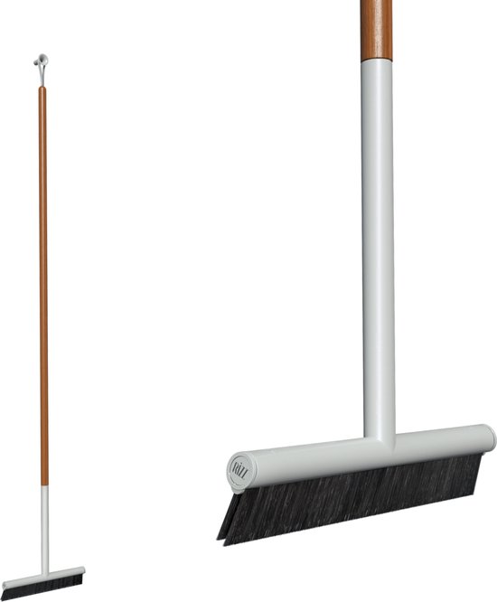 RiZZ® binnenbezem Wit Teak 40 cm medium | Design indoor bezem voor ...