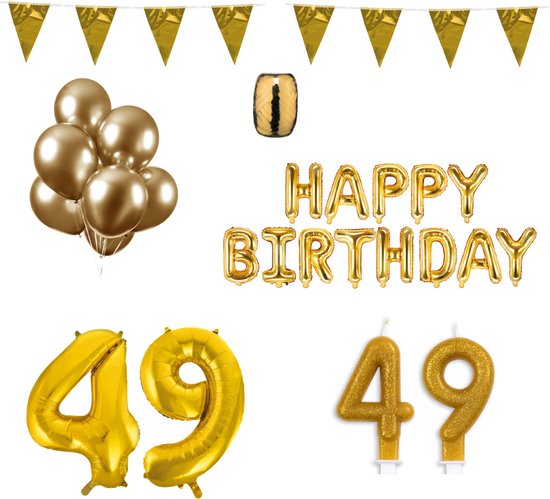 49 jaar Verjaardag Versiering Pakket Goud | bol