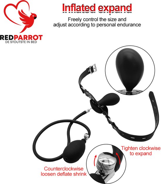 Luxe opblaasbare gag bal | Inclusief slot | BDSM plug | Mond gag ...