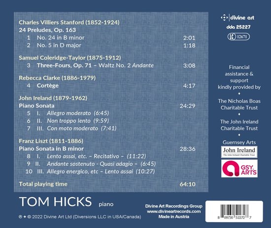 Tom Hicks - Liszt & Ireland Sonatas (CD), Tom Hicks | Muziek | bol