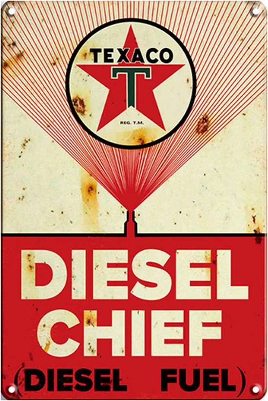 Signs-USA - Retro wandbord - metaal - Texaco Diesel Chief - 20 x 30 cm ...