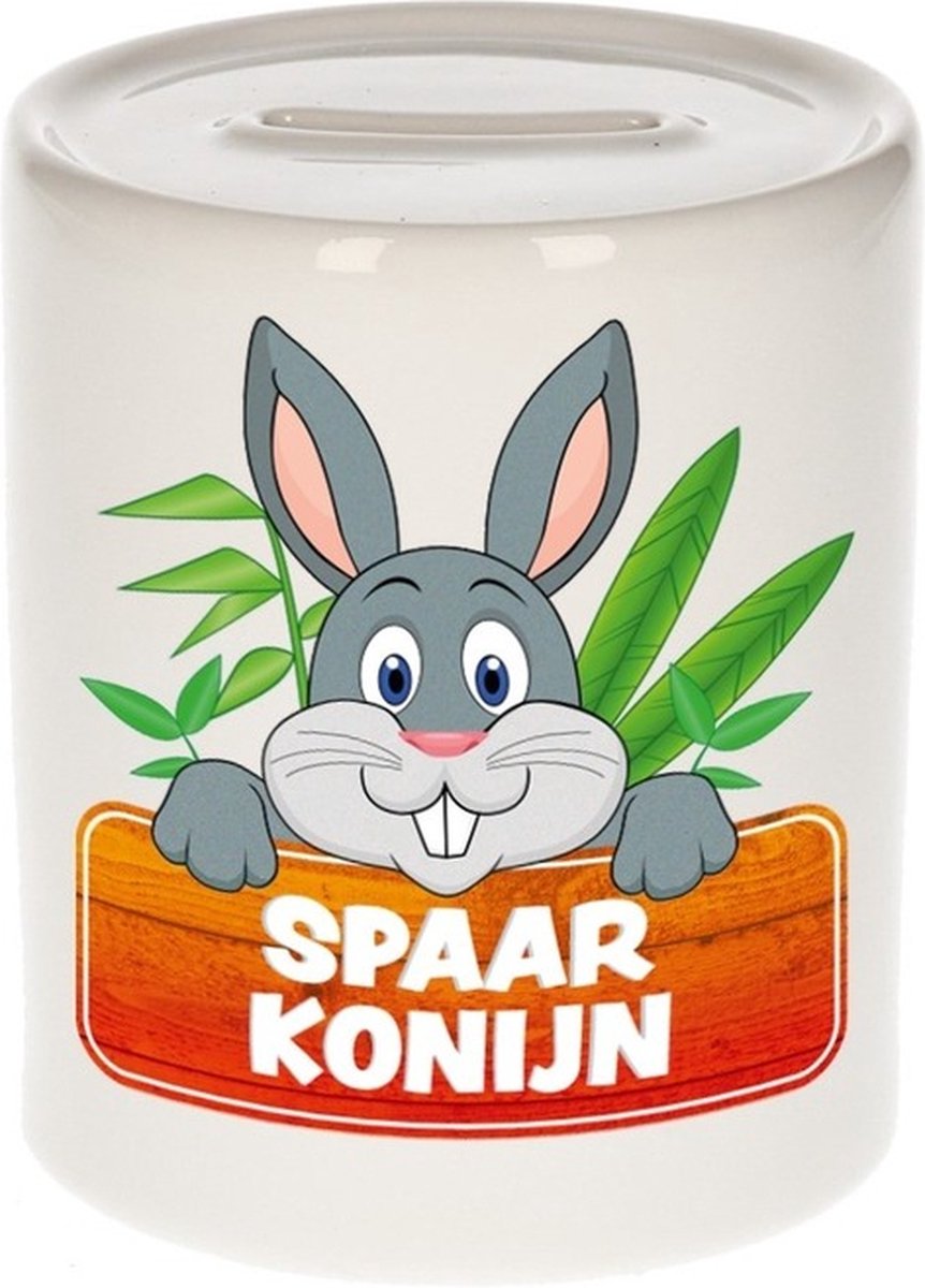 Kinder spaarpot met spaar konijn opdruk - keramiek - konijn spaarpotten ...