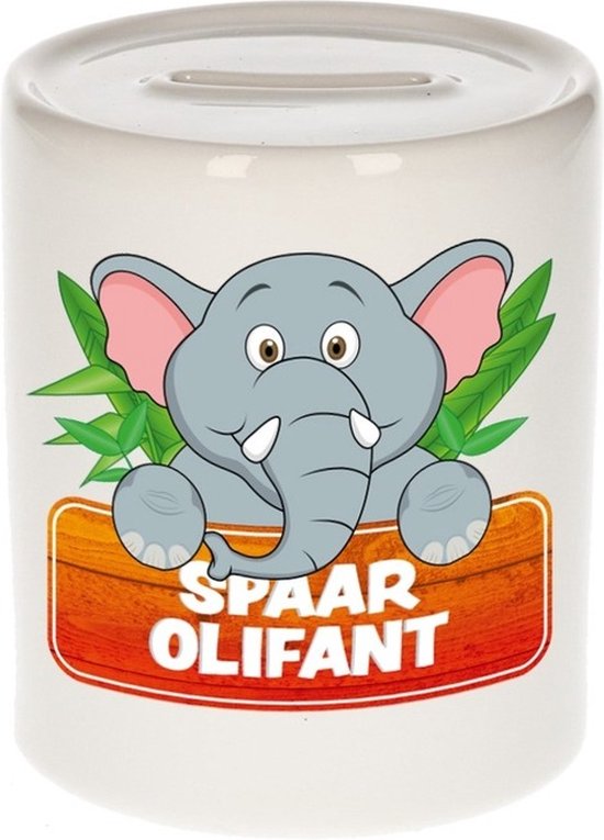 Kinder spaarpot met spaar olifant opdruk - keramiek - olifanten ...