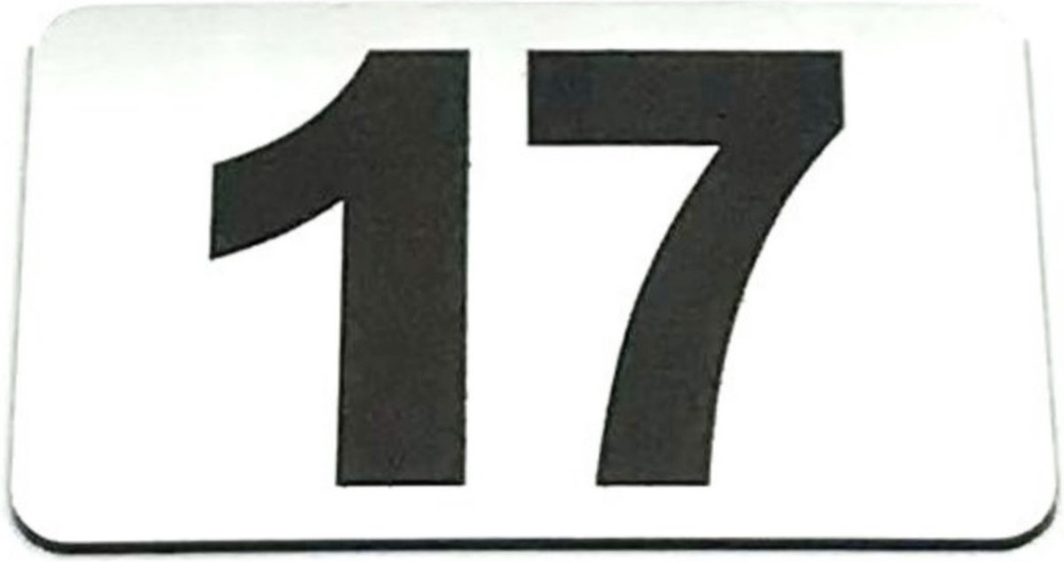 Nummerplaatje 17 - Nummerbordje - Huisnummer - Deur en Kamernummer ...