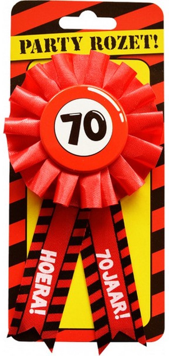 rozet Hoera 70 Jaar 15 x 8 cm polyester rood | bol.com