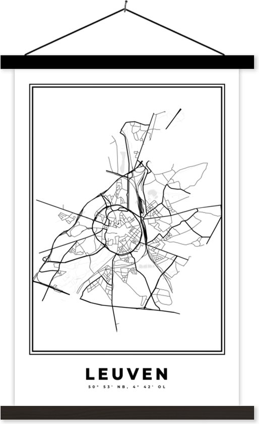 Posterhanger incl. Poster - Schoolplaat - België – Leuven – Stadskaart ...