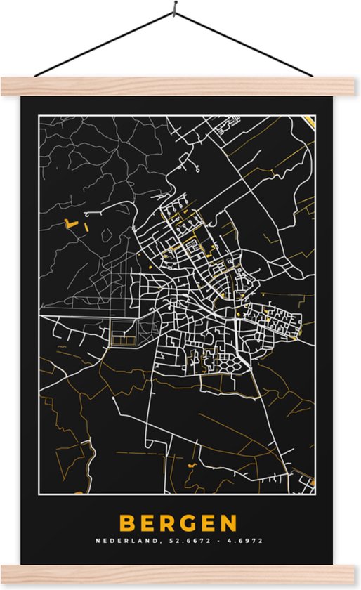 Posterhanger incl. Poster - Schoolplaat - Bergen - Black and Gold ...