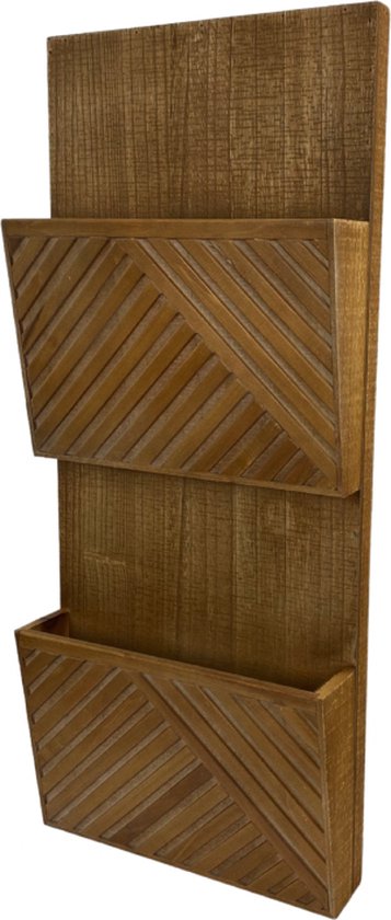 Naturn Living houten magazine organizer twee laags - 70 cm ...