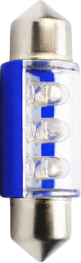 M-Tech LED C5W 12V 36mm - Basis 6x Led diode - Blauw - Set | bol