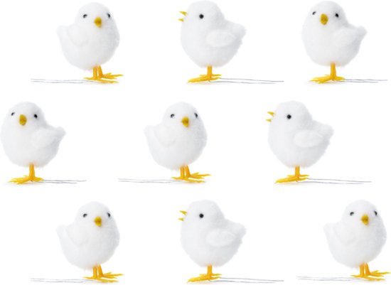 Partydeco - Paaskip wit (7 cm) - 9 stuks | bol