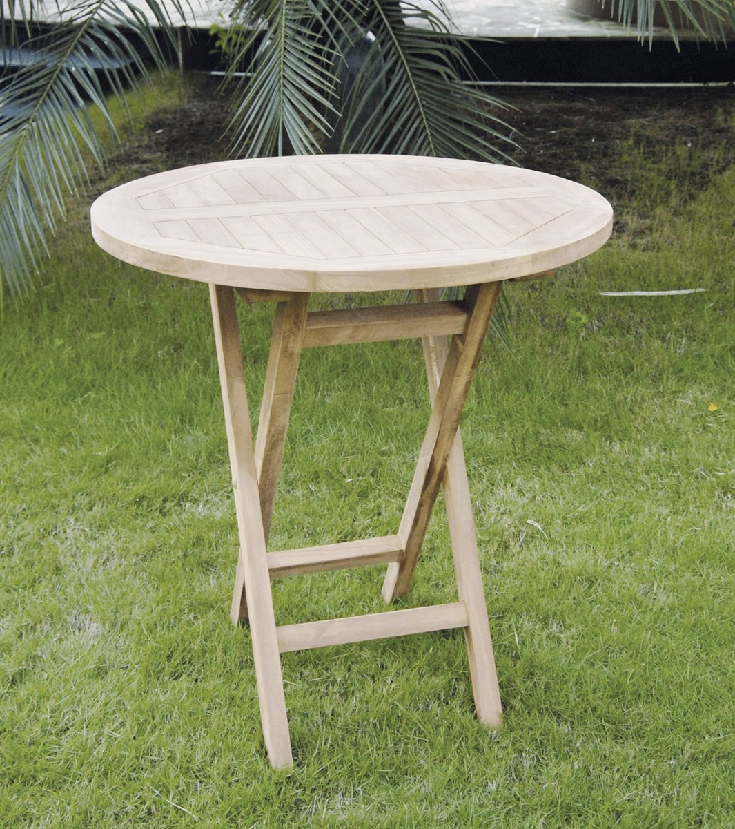 DKS tuintafel Bakening rond inklapbaar teak dia 80 x 75 cm | bol.com