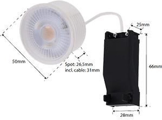 Tronix® LED Module inbouw 50mm Dimbaar - 5W/2700K/38° Wit | bol.com
