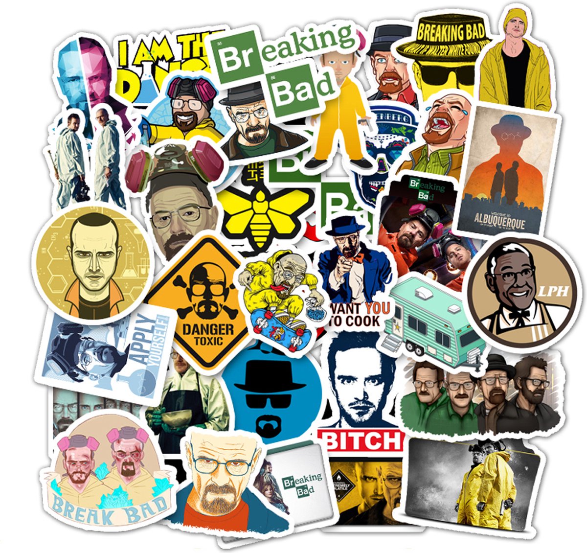 Breaking Bad Stickers - set 50 stuks - Laptop Stickers - Stickervellen ...
