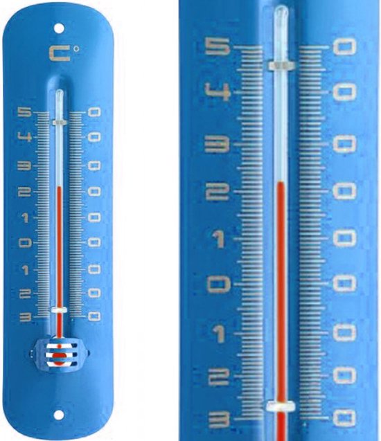TFA Dostmann Thermometer - Binnen & Buiten - Metaal - Blauw | bol