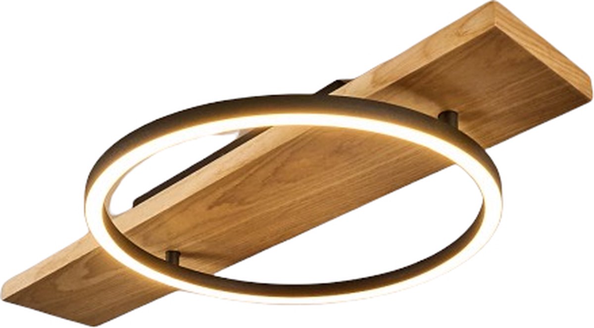 Moderne Ledlamp - Ronde Plafondlamp - Houten Ledlamp - Zwarte ...