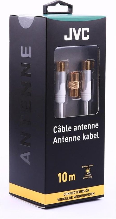 JVC antennekabel COAXIAL CABLE WHITE MALE/MALE ADAPTOR FEMALE/FEMA | bol
