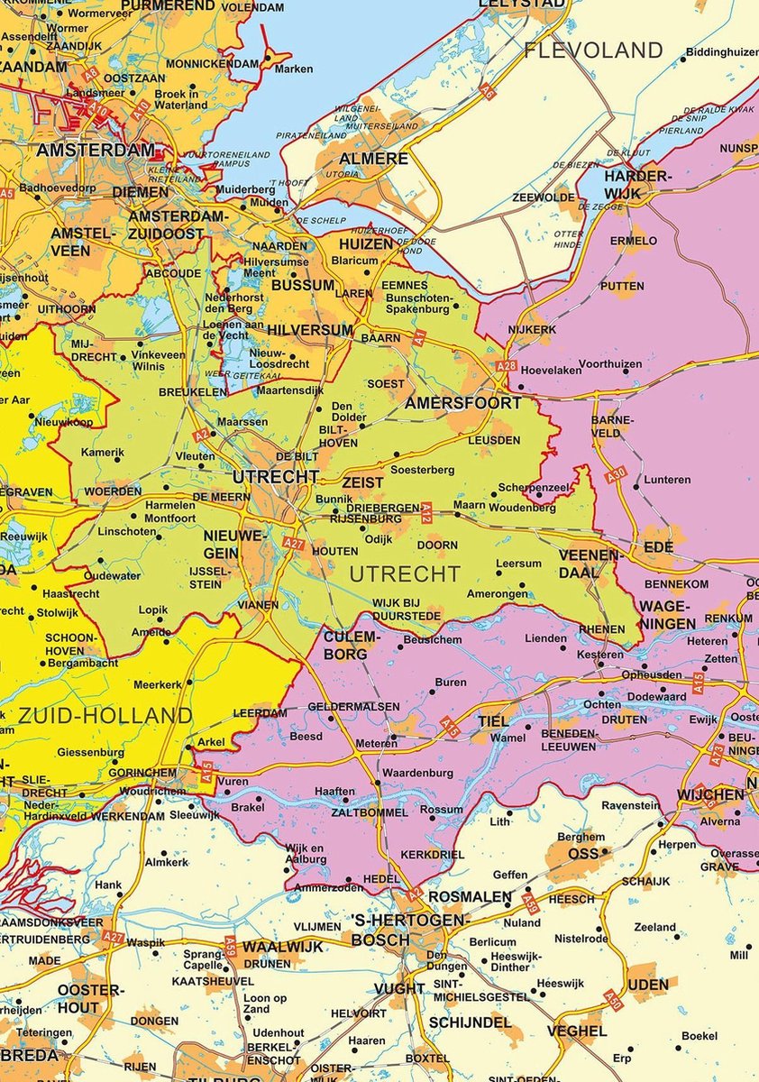 Poster Kaart Van Nederland Met Nederlandse Autosnelwegen Inclusief Poster Kaart Van Nederland Met Nederlandse Autosnelwegen Inclusief