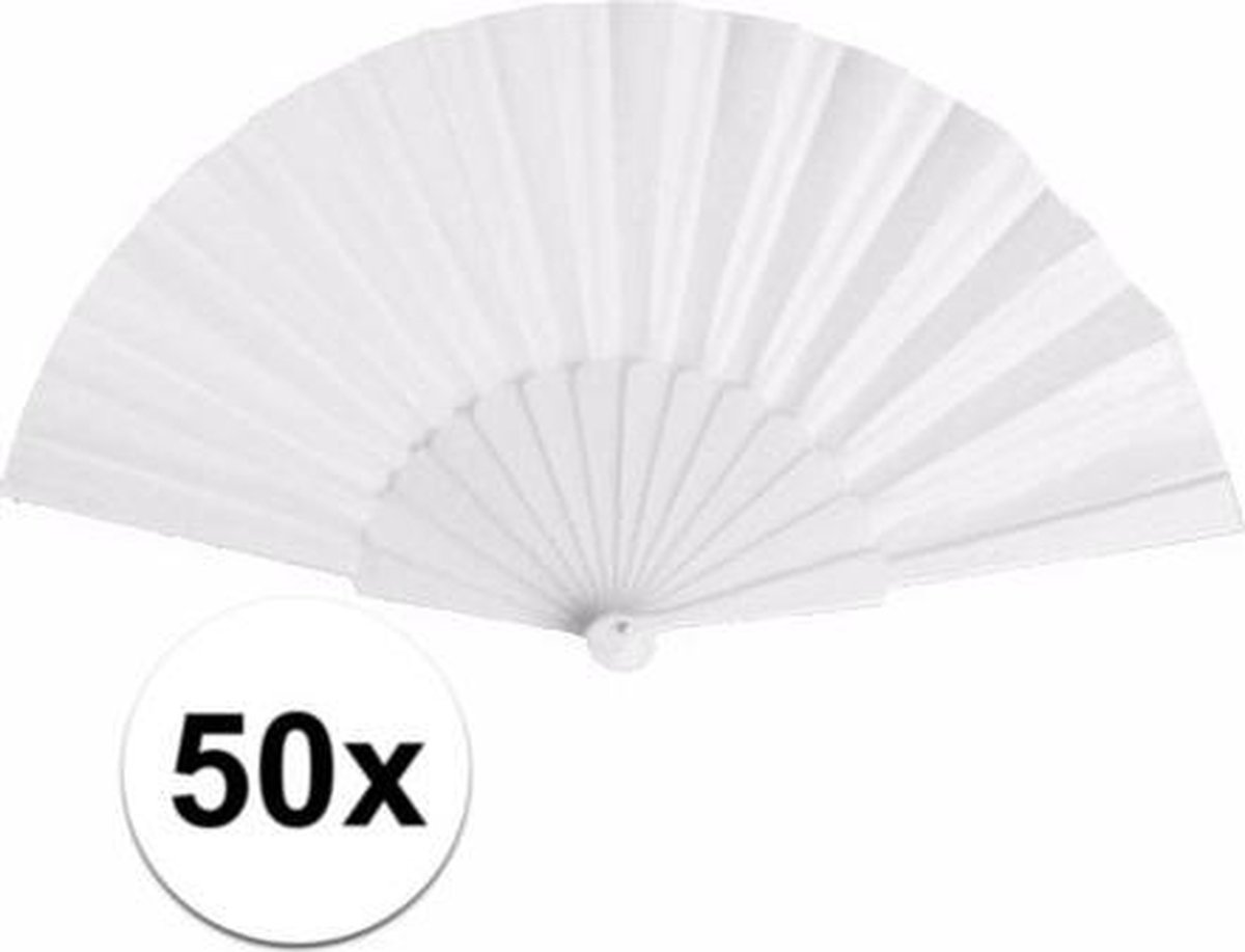 50 stuks Spaanse bruiloft Handwaaiers wit 23 cm | bol.com