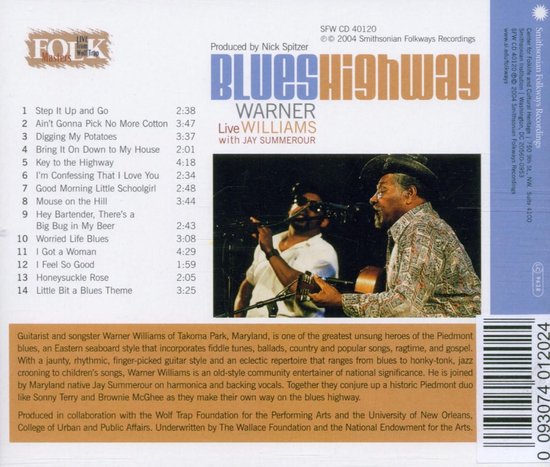 Warner Williams and Jay Summerour - Blues Highway. Live (CD), Warner ...