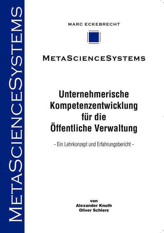 Unternehmerische Kompetenzentwicklung für die öffentliche Verwaltung ...
